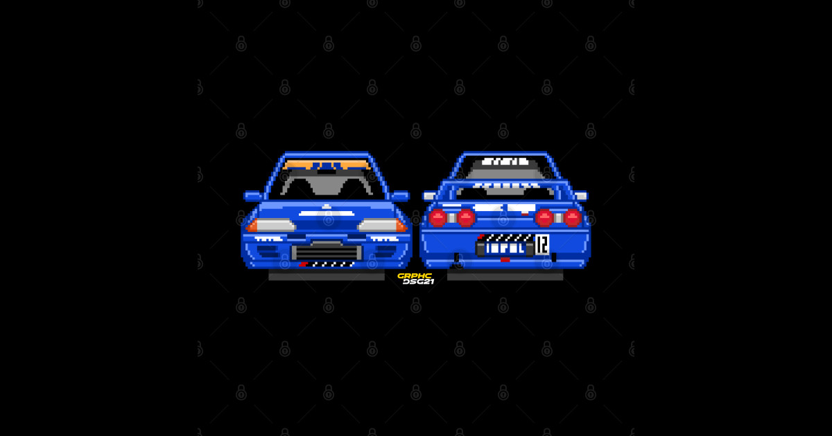 Nissan Skyline R-32 Calsonic Pixel Art - R32 - Posters and Art Prints ...