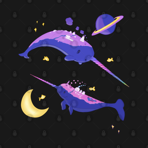 Space Narwhal - Narwhals - T-Shirt | TeePublic