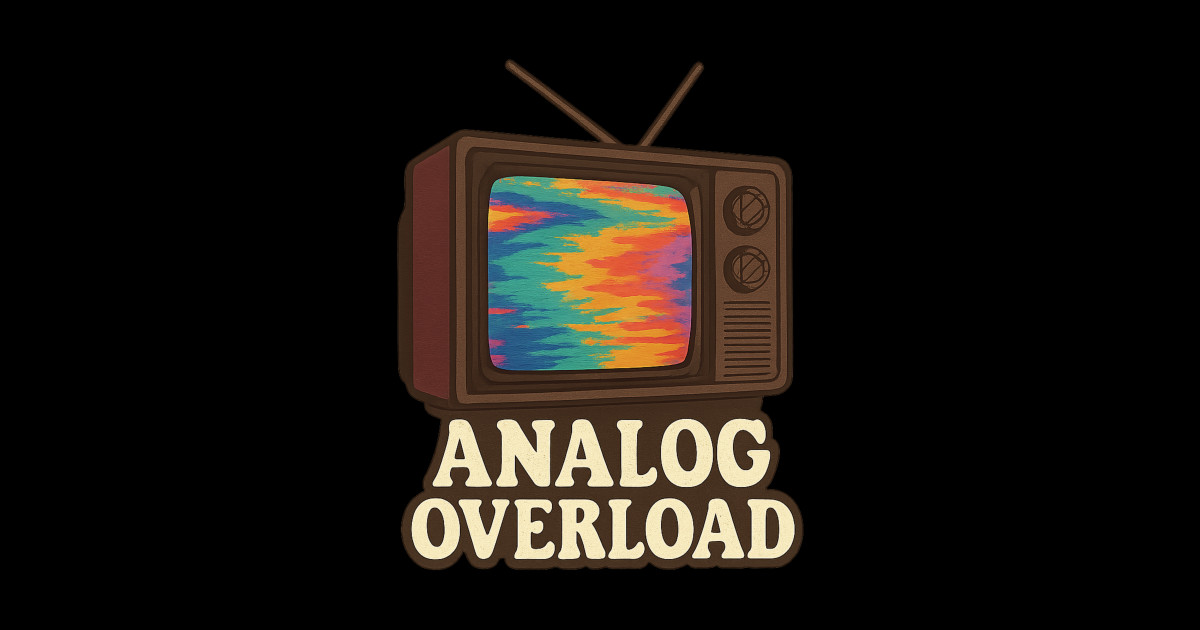 Analog Overload – Glitchy Retro TV Design - Analog - Sticker | TeePublic
