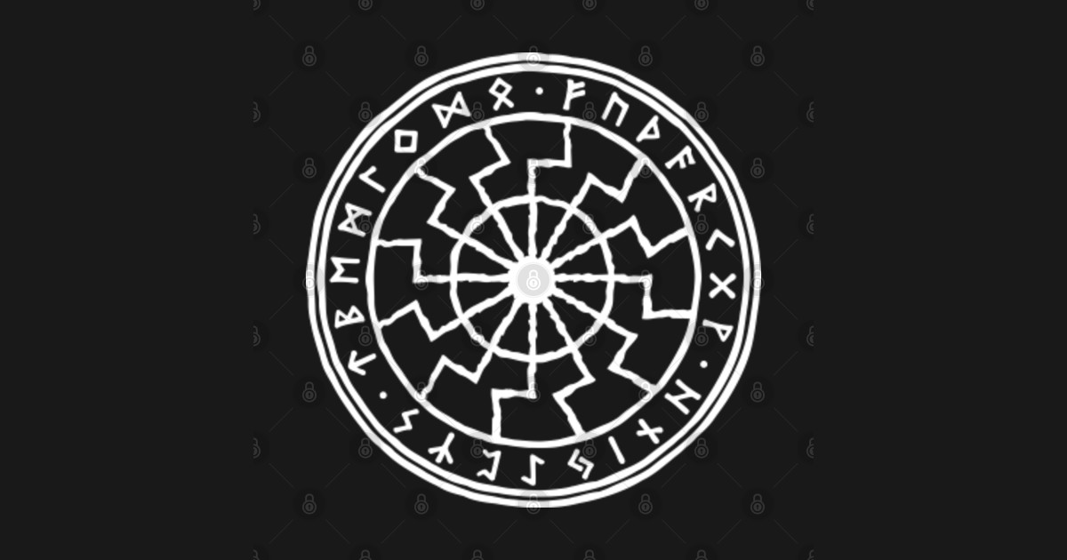 Black Sun with Runes and Decoration - Black Sun - Sticker | TeePublic