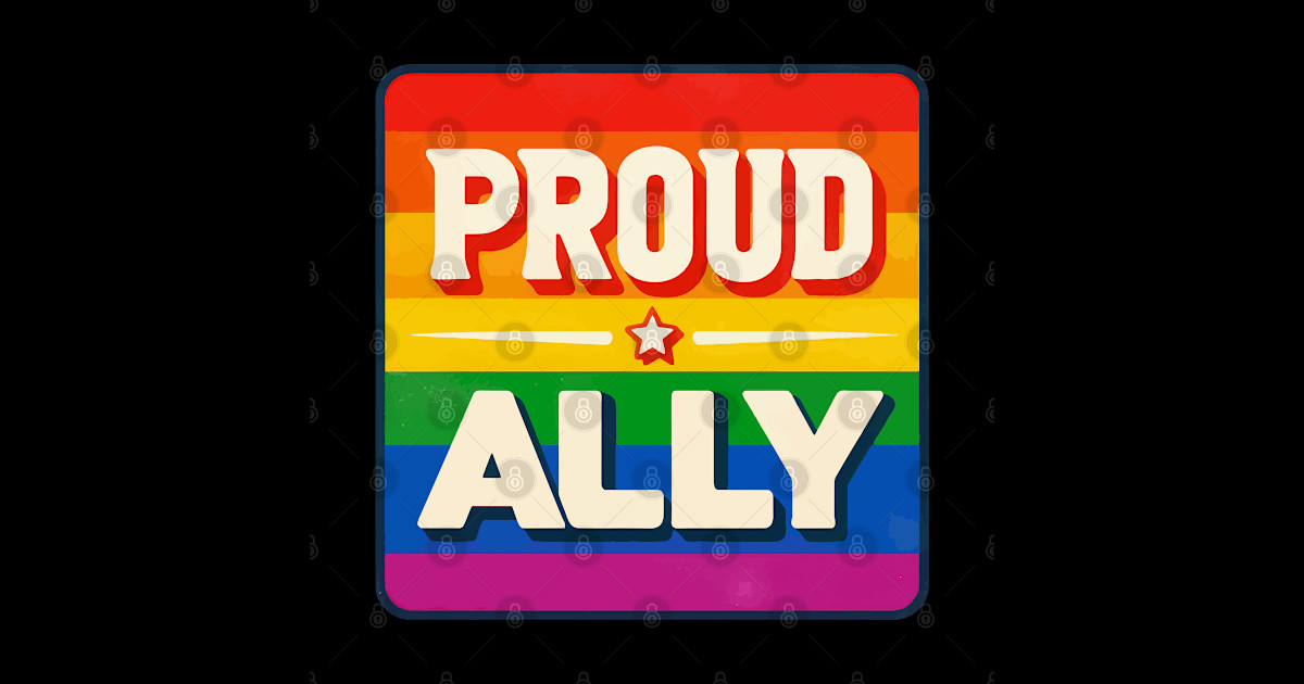 Proud Ally Equality Lgbtq Rainbow Pride Flag Proud Ally Sticker Teepublic
