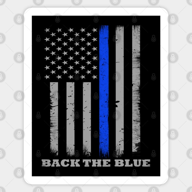 Back The Blue Thin Blue Line Flag - Back The Blue - Sticker | TeePublic