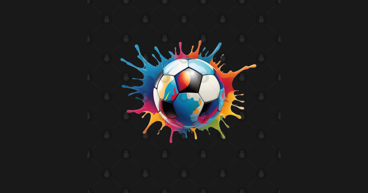 Color Splash Football Soccer Ball Lover Design - Soccer Ball - T-Shirt ...