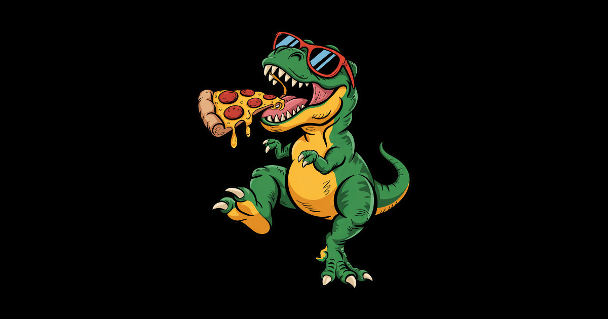 Dinosaur Eating Pizza Pizzasaurus T Rex Men Boys Kids - Dinosaur Eating ...