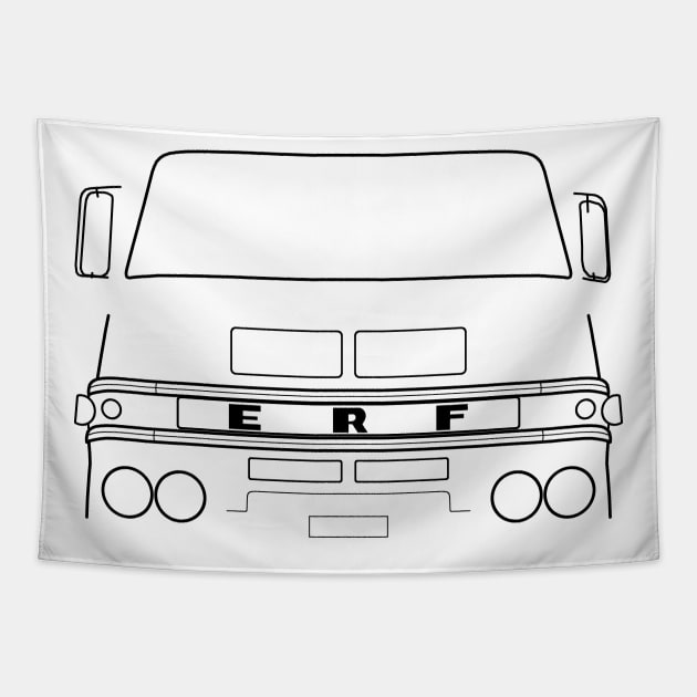 ERF LV classic 1960s lorry black outline graphic - Erf - Tapestry ...