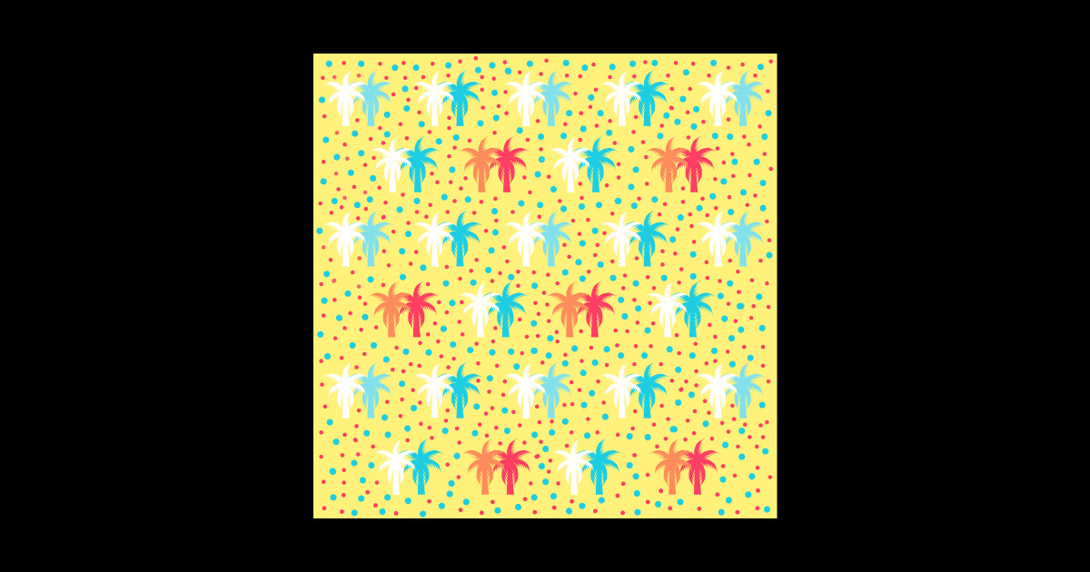 Palm tree couples with colorful dots - Palm Tree - Sticker | TeePublic