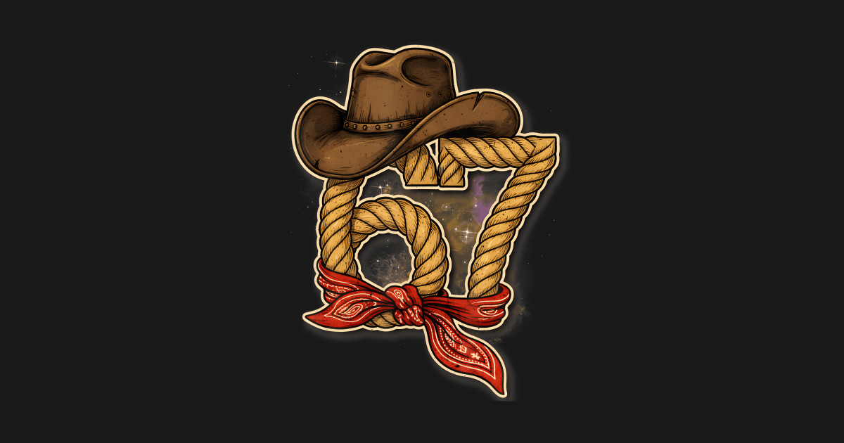 67 Cow Six Seven Gen Alpha Slang - Funny Cowboy Meme - Hoodie | TeePublic