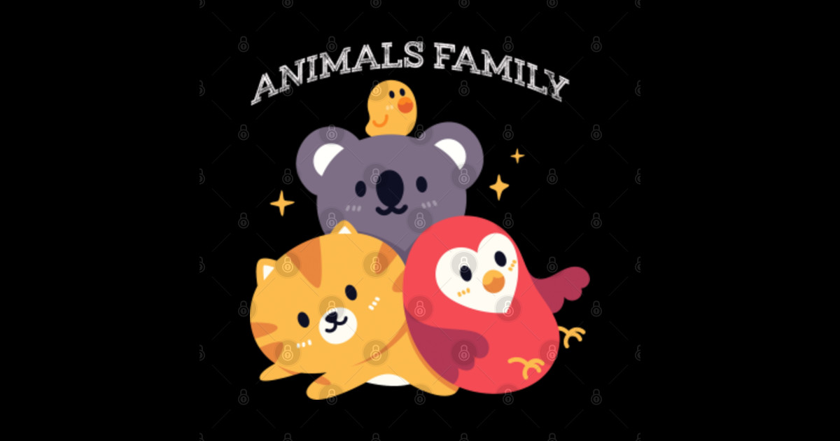 Meow Animals Family - Meow Animals Family - Sticker | TeePublic