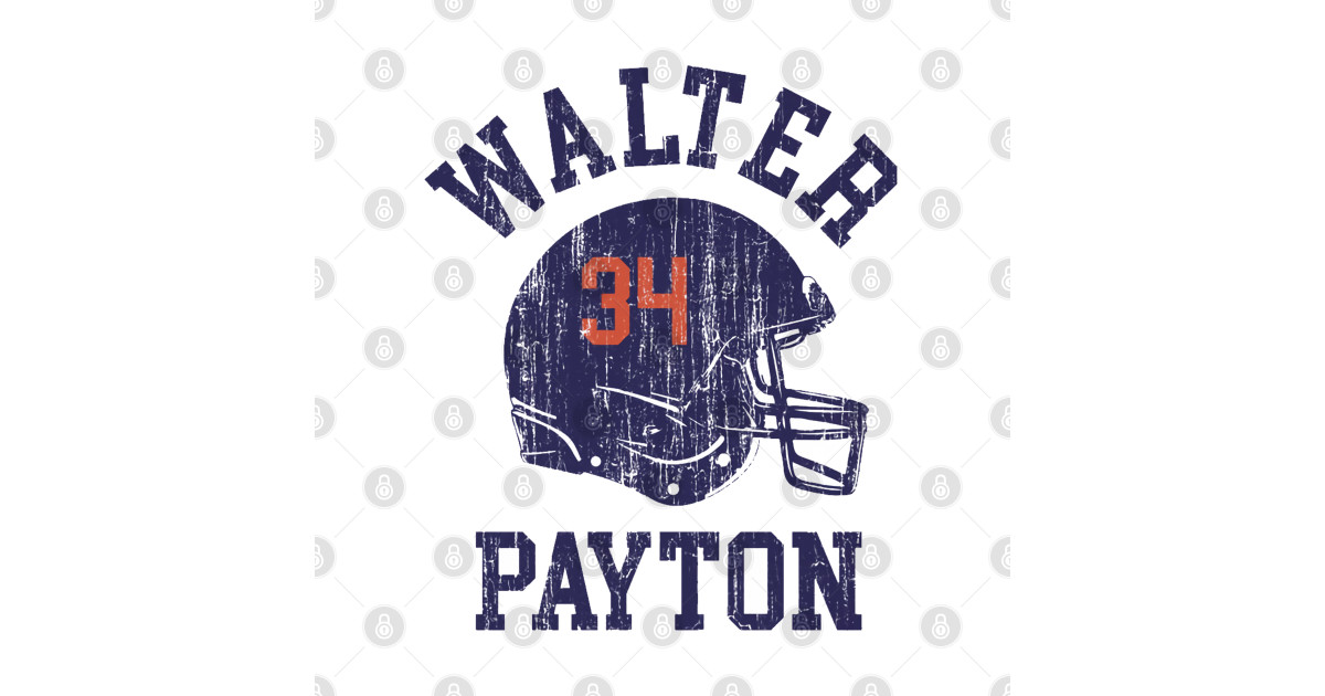 Walter Payton Chicago Helmet Font - Walter Payton - T-Shirt | TeePublic