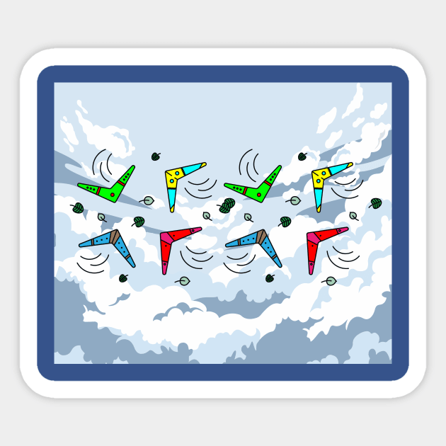 Retro Boomerang Sports Fans Boomerang - Vintage - Sticker | TeePublic