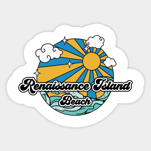 Groovy Beaches Renaissance Island Beach - Renaissance Island - Sticker ...