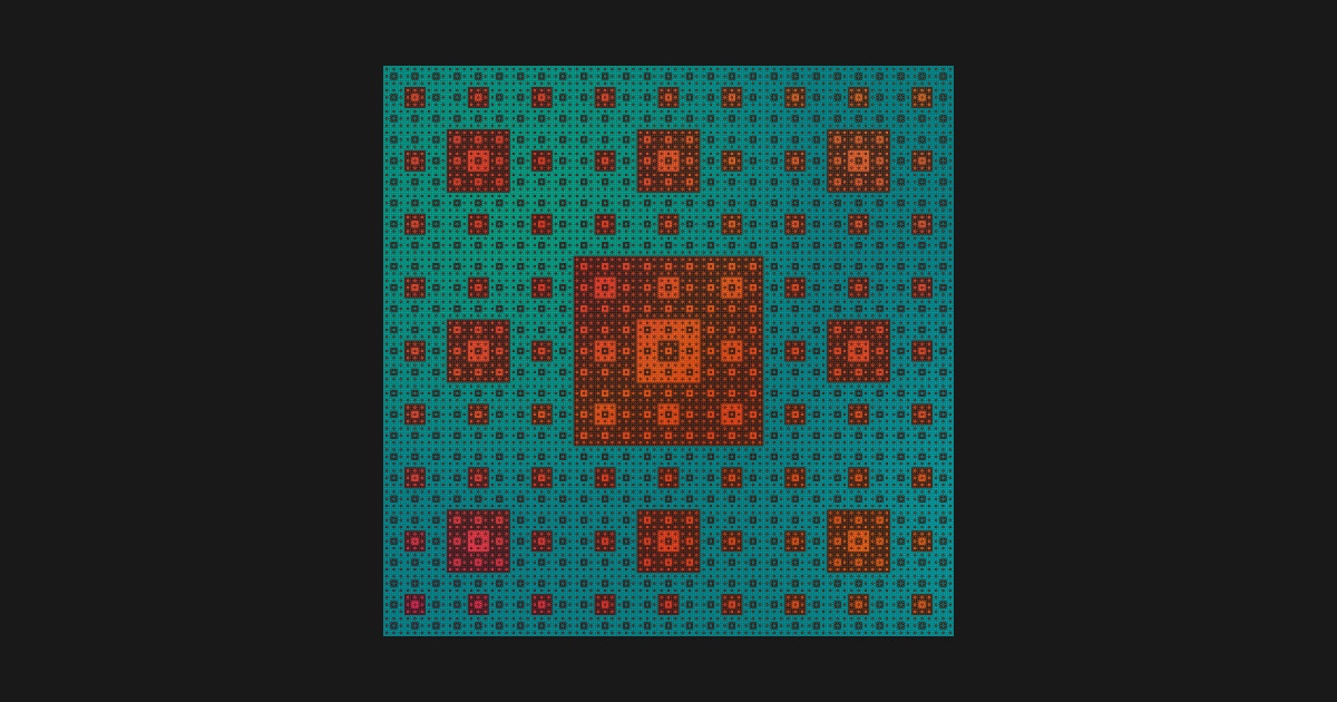 sierpinski squares in squares - red & green - Squares - T-Shirt | TeePublic