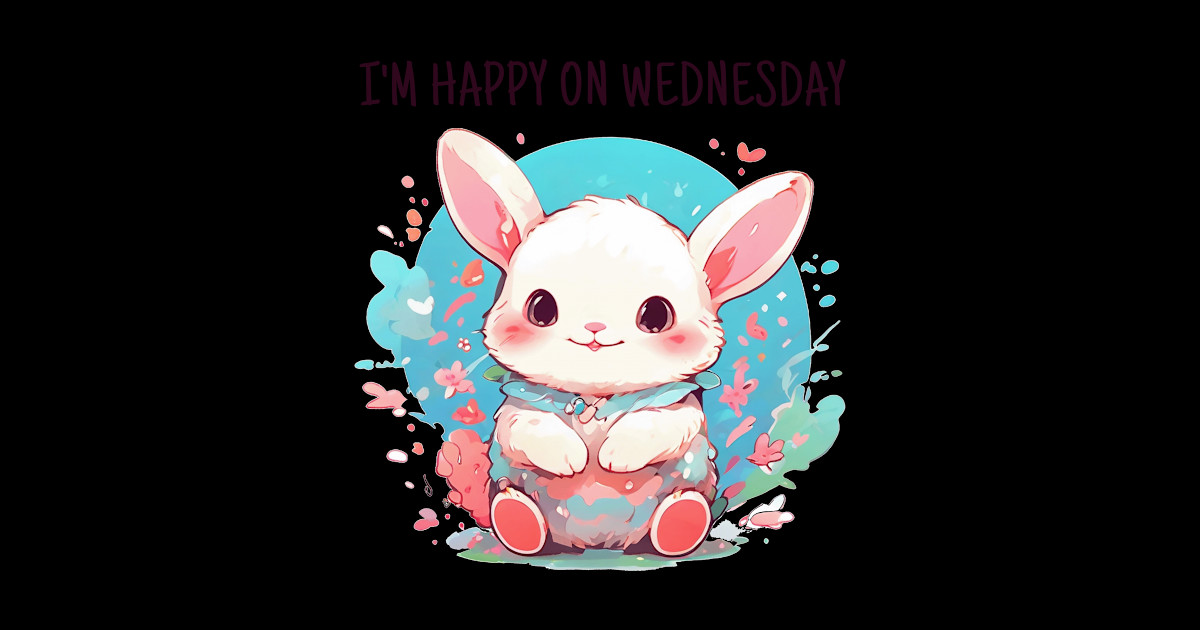 Happy wednesday rabbit - Rabbit - Sticker | TeePublic