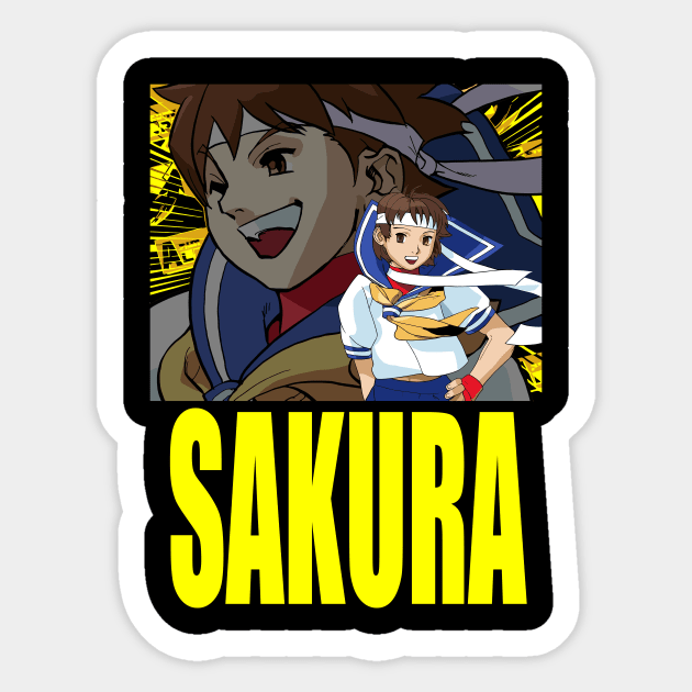 SAKURA Street Fighter Alpha theme Fan Art - Sakura - Sticker | TeePublic