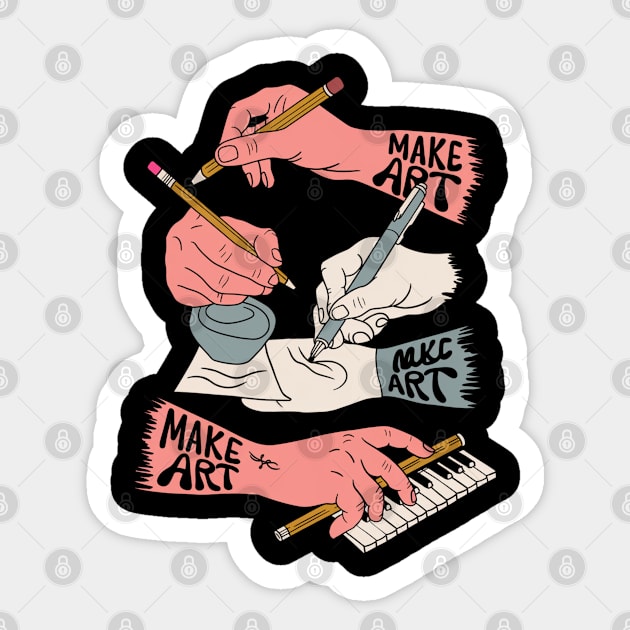 MAKE ART Symbols of Art - Make Art - Sticker | TeePublic