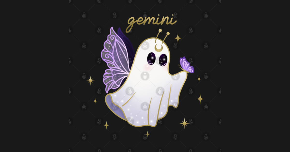 Gemini Butterfly Fairy Ghost - Gemini Zodiac Sign - T-Shirt | TeePublic