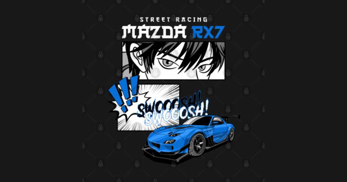Mazda RX7 Manga - Mazda - T-Shirt | TeePublic