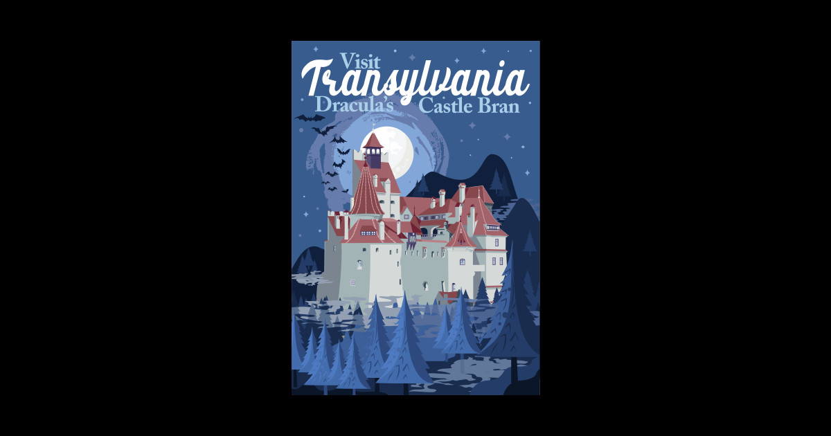 Travel Poster Transylvania, Bran castle, Dracula 2 - Travel - Sticker ...