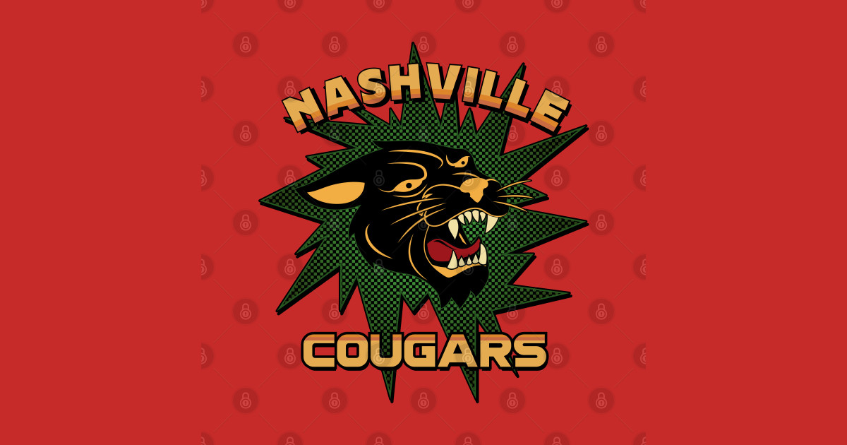 Nashville Cougars Retro Team 1970's Style Full Color Design 1 - 1970 ...