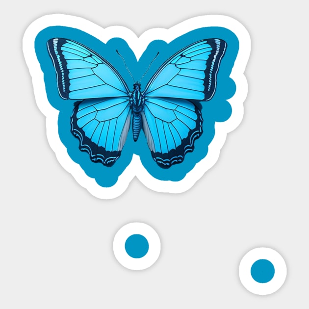 LIGHT BLUE BUTTERFLY - Butterfly Lover - Sticker | TeePublic