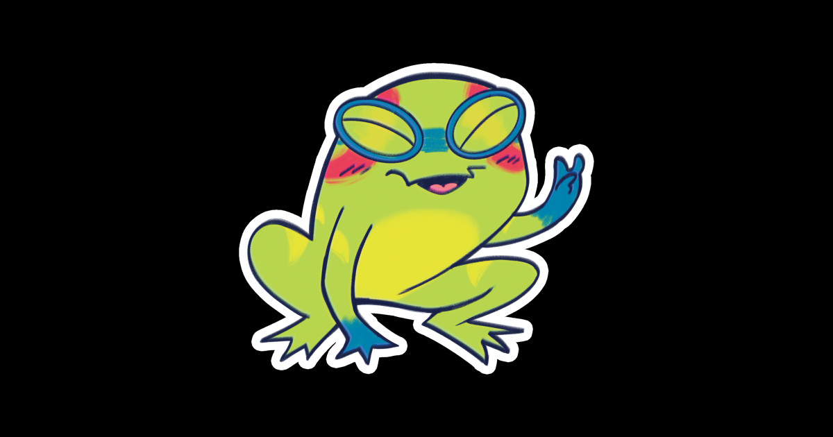 Neon Frog 2 - Frog - Sticker | TeePublic