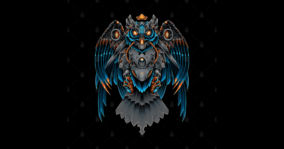 Owl Machine - Owl Robot - Sticker | TeePublic
