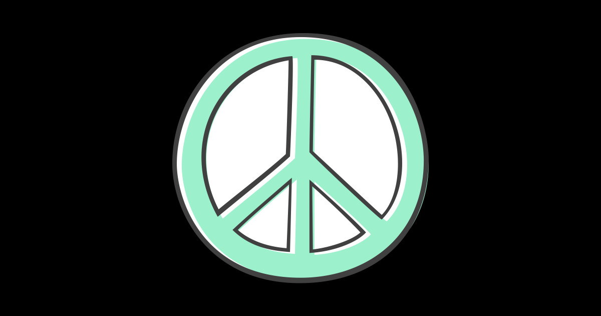 Mint green peace symbol - Peace Symbol - Sticker | TeePublic