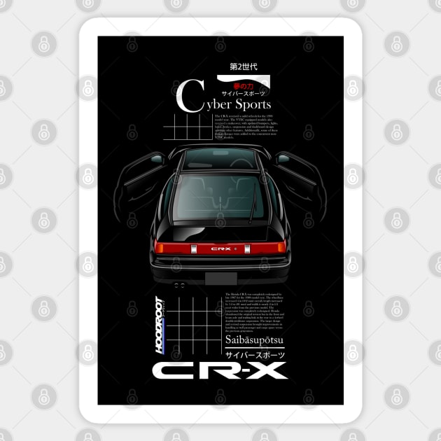 CRX CIVIC JDM ARTWORK BLACK - Crx - Sticker | TeePublic