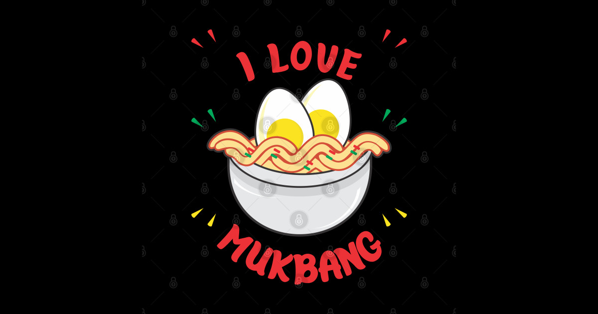 I Love Mukbang – Funny Foodie Anime Style Design - Mukbang - Sticker ...