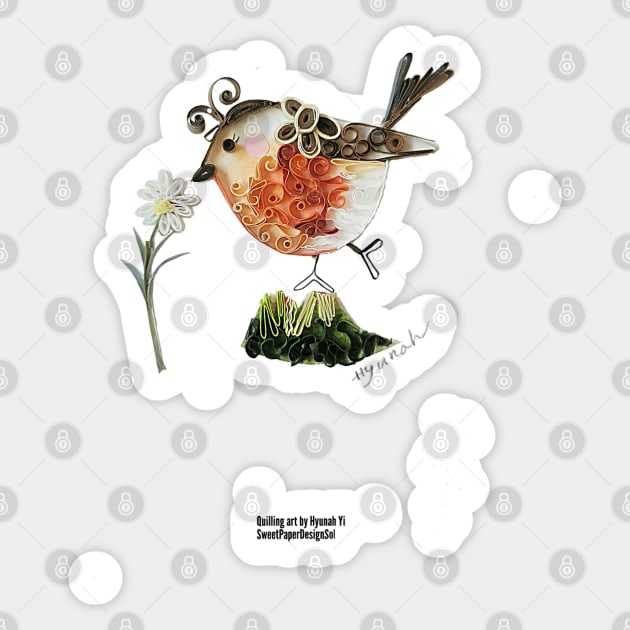 Art Print /Paper Quilling Original Art by Hyunah Yi/Nursery decor/Robin ...