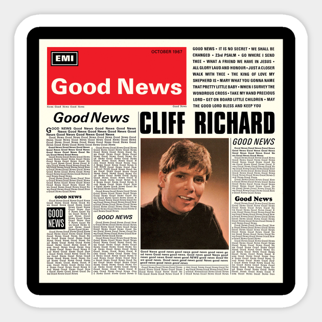 Cliff Richard Good News Album Cover - Cliff Richard Singer - Sticker ...