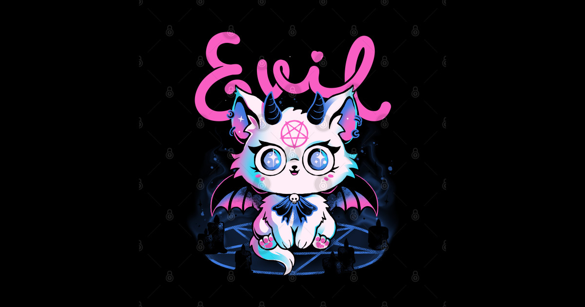 Feline Evil - Cute Dark Funny Evil Cat Gift - Cats - Posters and Art ...
