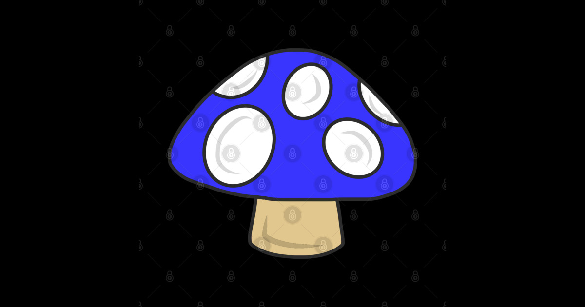 Cute Blue Mushroom - Cute - Sticker | TeePublic