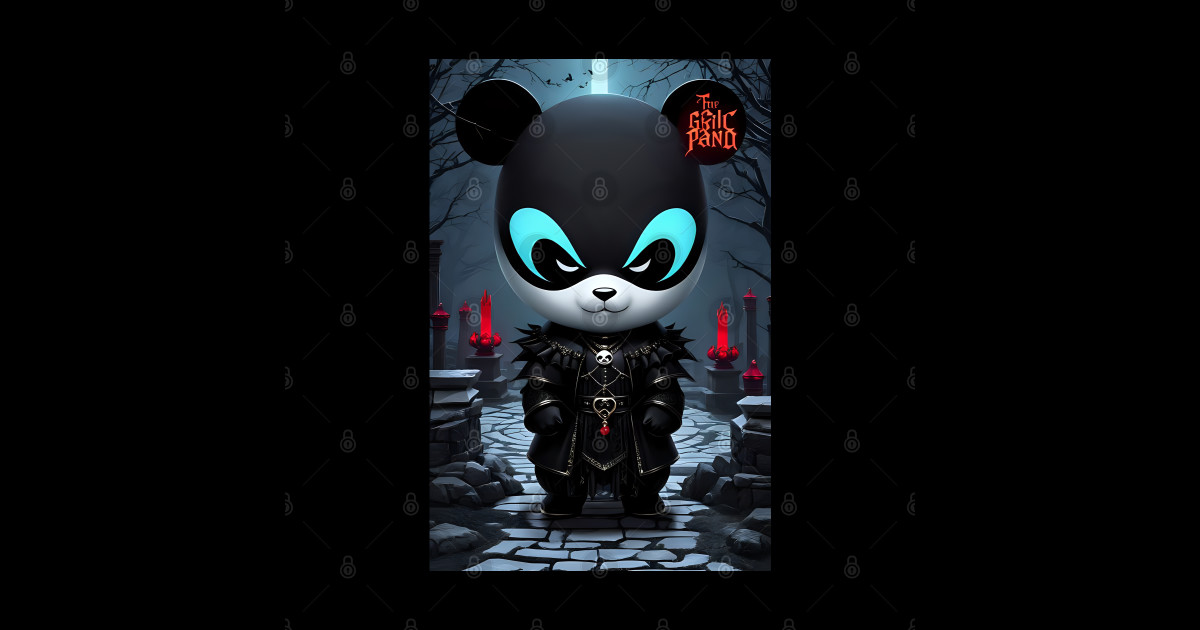 Cute naughty gothic panda - Panda - Sticker | TeePublic