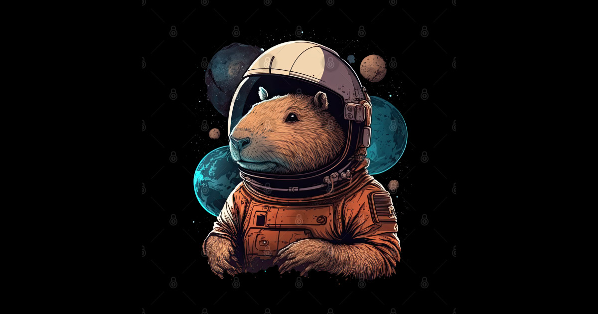 Capybara astronaut - Capybara - Sticker | TeePublic