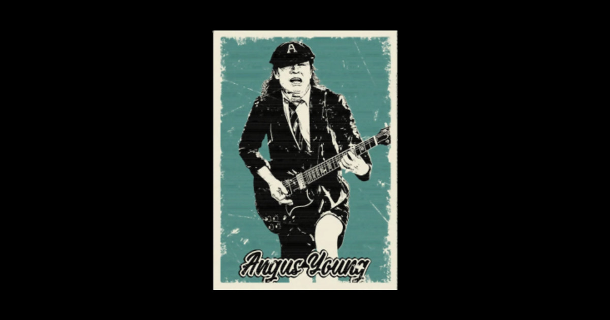 Vintage Angus Young - Angus Young - Sticker | TeePublic