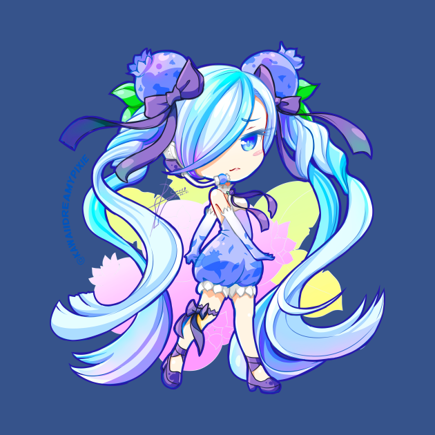 Blueberry Miku Hatsune chibi kawaii - Mikublueberry - T-Shirt | TeePublic