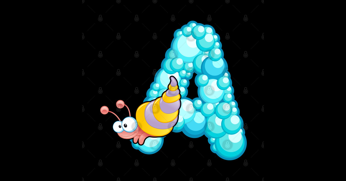 Letter A Fishy Bubbly Alphabet - Letter A - Sticker | TeePublic