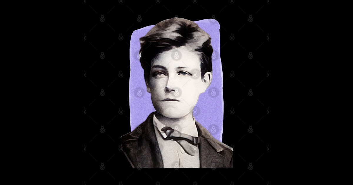 French Poet Arthur Rimbaud illustration - Arthur Rimbaud - Sticker ...