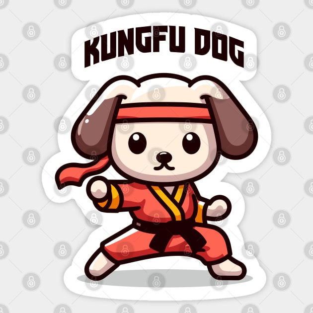 Cute Kung Fu Dog - Cute - Sticker | TeePublic