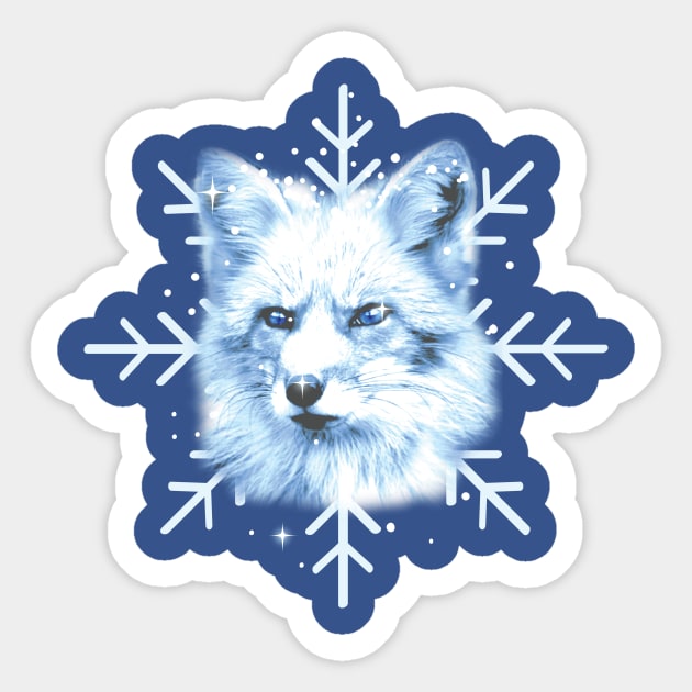 Winter Fox in Winter Solstice - Winter Fox - Sticker | TeePublic