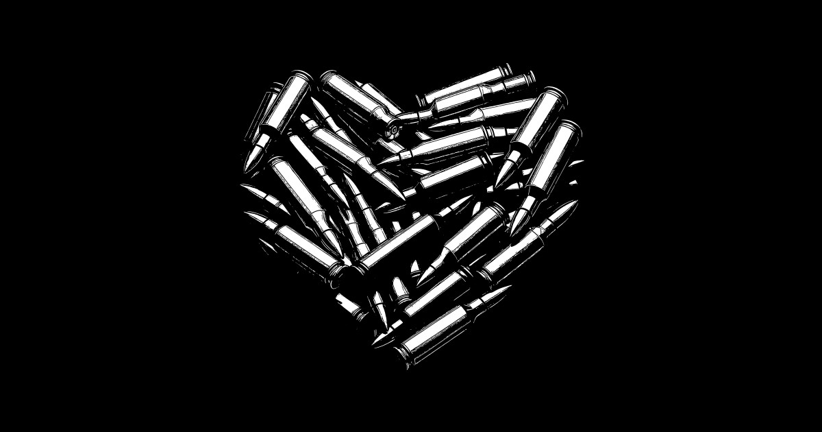 bullet heart - Bullets - Sticker | TeePublic