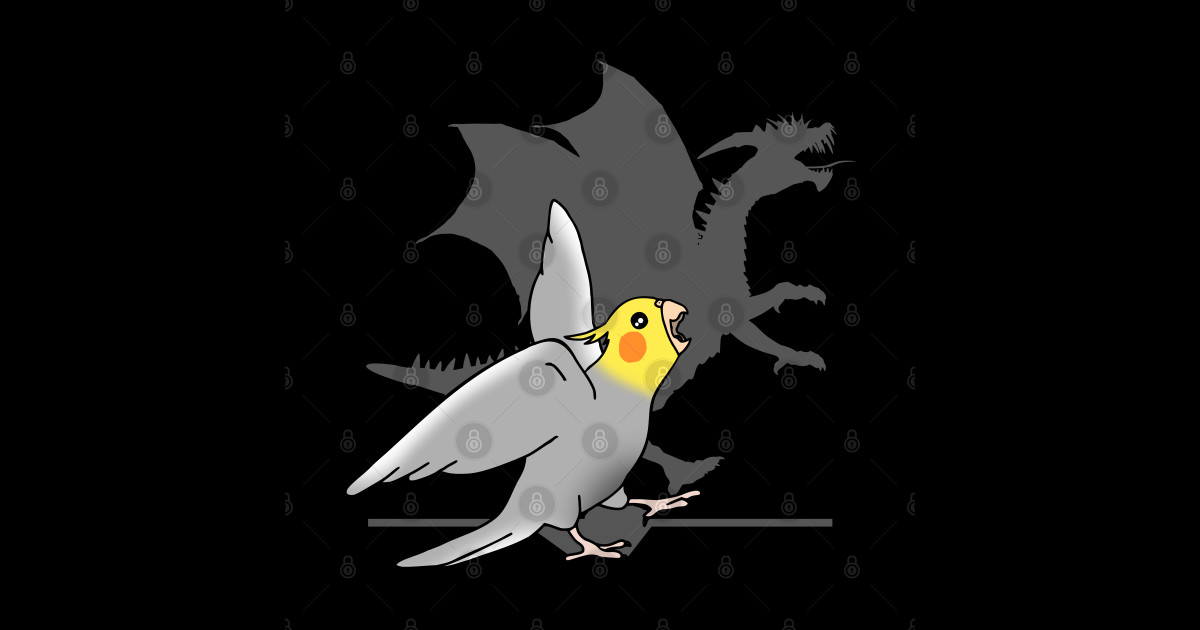 Cockatiel Dragon Shadow - Birb Memes - Sticker | TeePublic