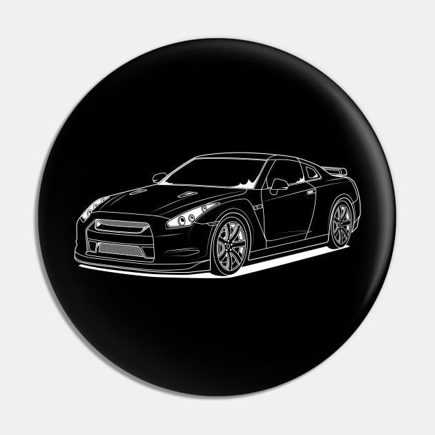 jdm gtr r35 legend 1 white print - Nissan Gtr - Pin | TeePublic