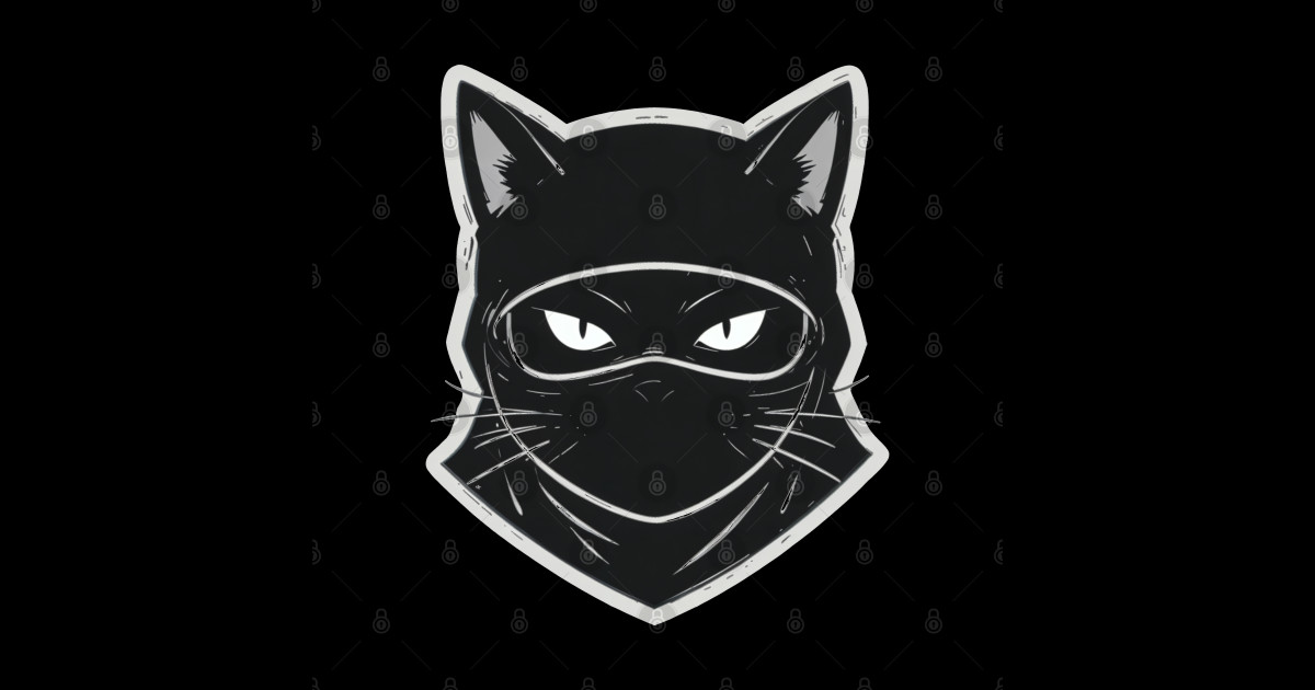 Ninja Cat Warrior - Fierce Feline Design for Teepublic - Ninja Cat ...