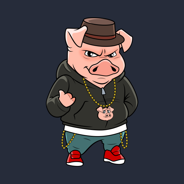 Hog Wild - Rapper Pig - T-Shirt | TeePublic