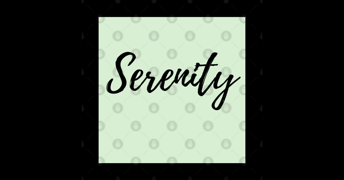 Serenity - Word with Mint Green Background - Serenity - Sticker | TeePublic
