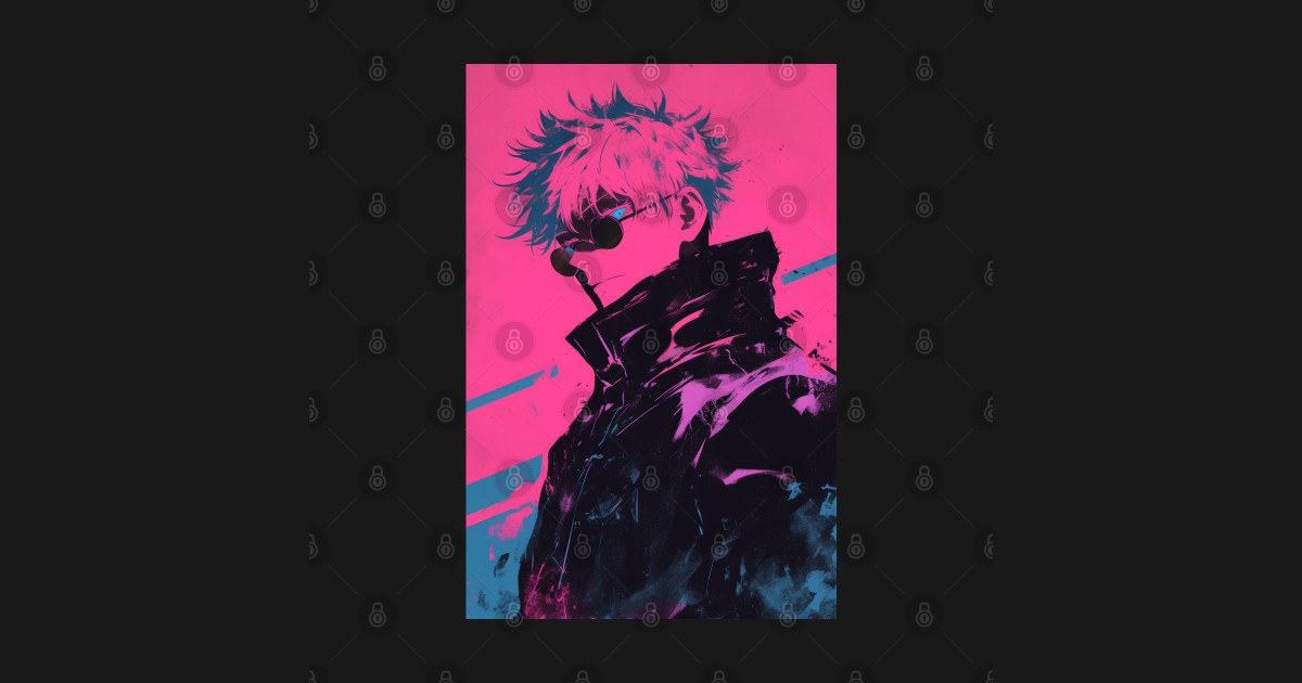 Gojo Neon Hot Pink Poster - Jujutsu Kaisen - T-Shirt | TeePublic