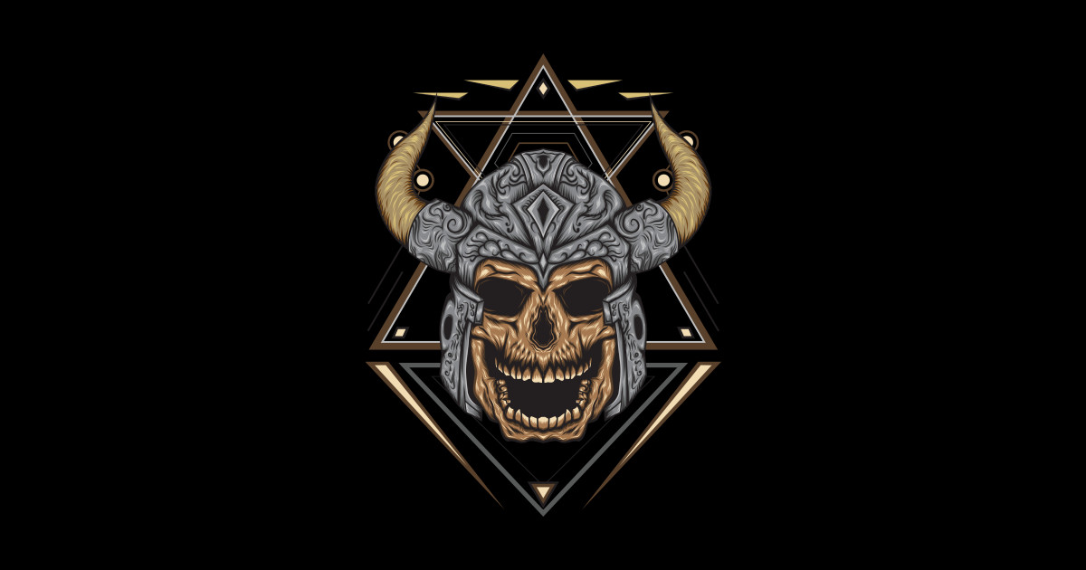 Illustration of Viking skull with sacred geometry - Viking Skull ...