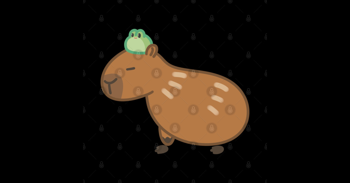 Capybara and a Frog Friendship - Animal Lover Design - Posters and Art ...